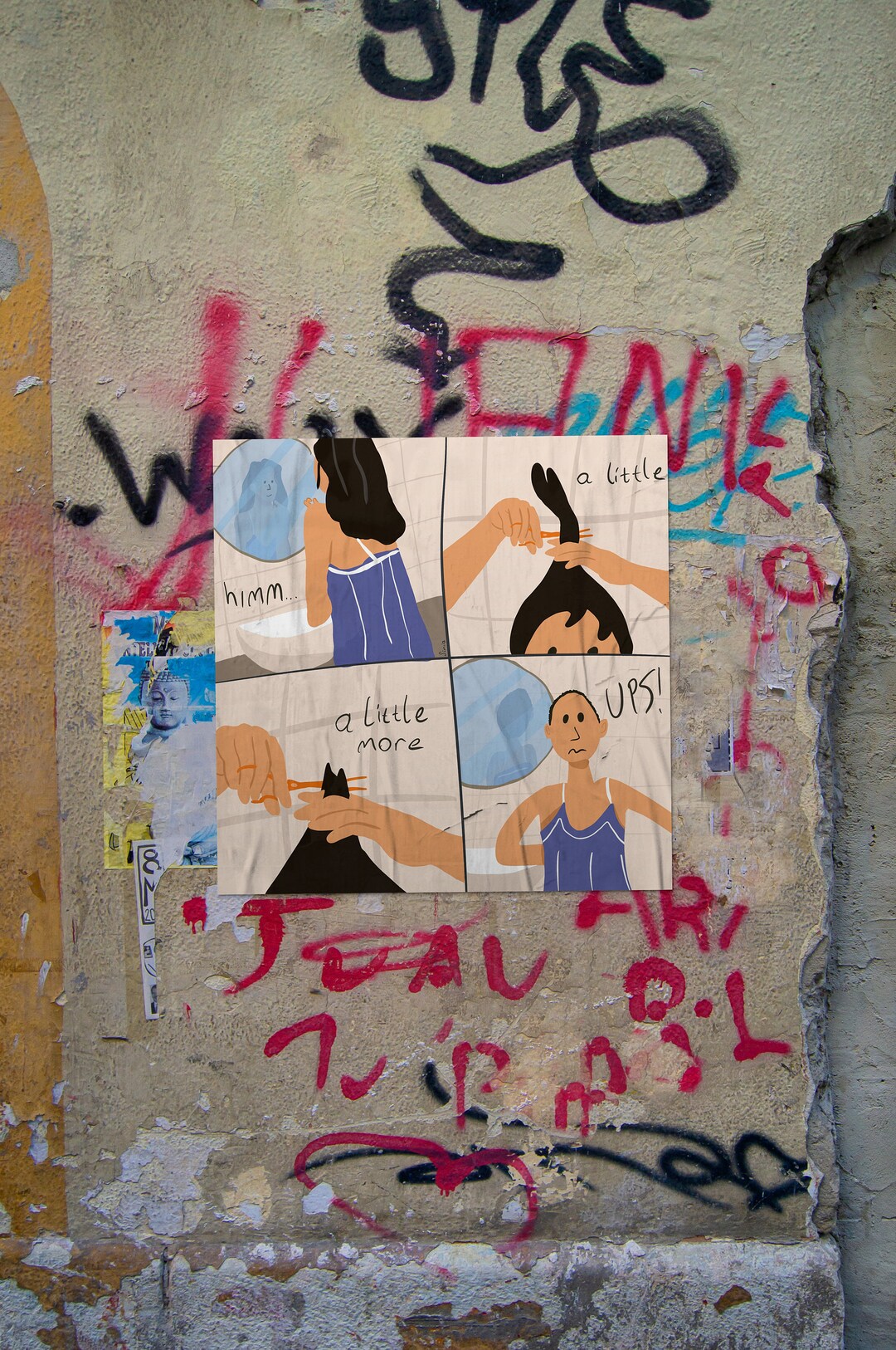 Haircut Bald Poster Digital Wall Art Digital Download Illustration Art ...