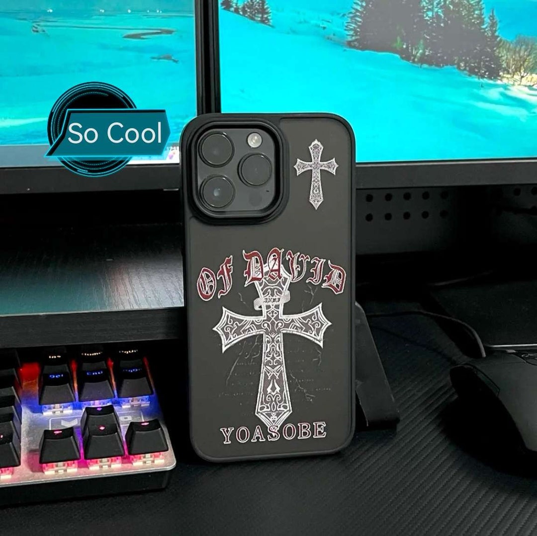 Chrome Hearts Style Gothic Cross Leather iPhone Case Grunge Goth Phone ...