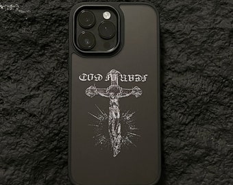 Chrome Hearts Punk Cross Leather iPhone Case, Grunge Halloween Goth ...