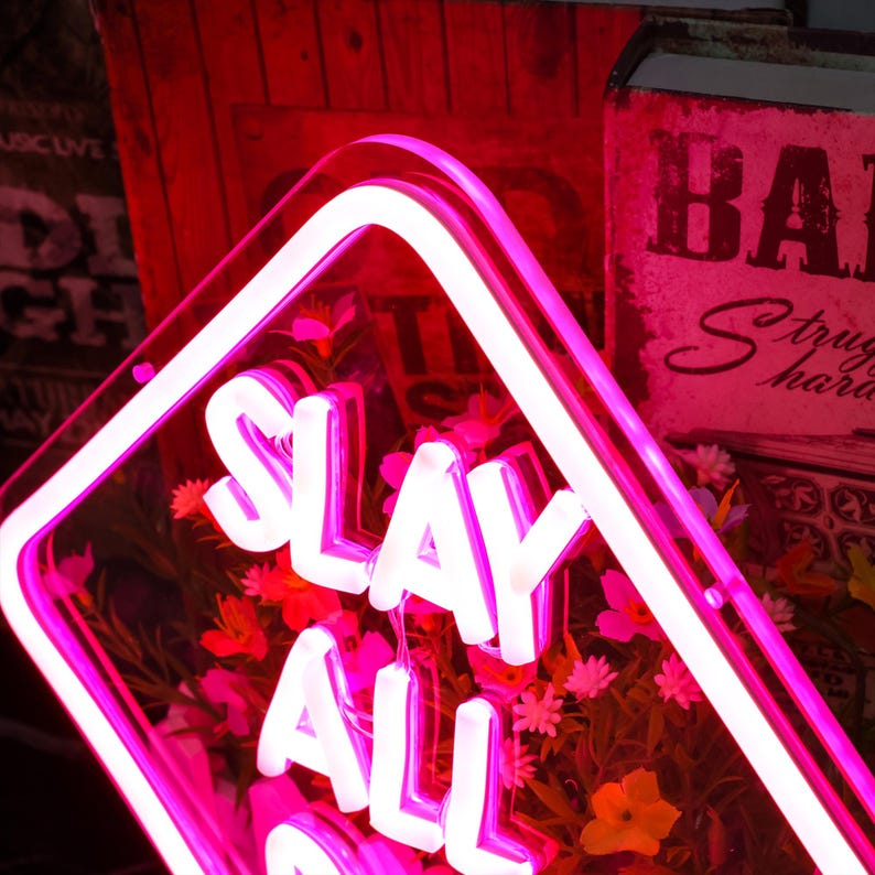 Slay All Day Neon Sign, Custom Neon Sign, Motivational Decor ...