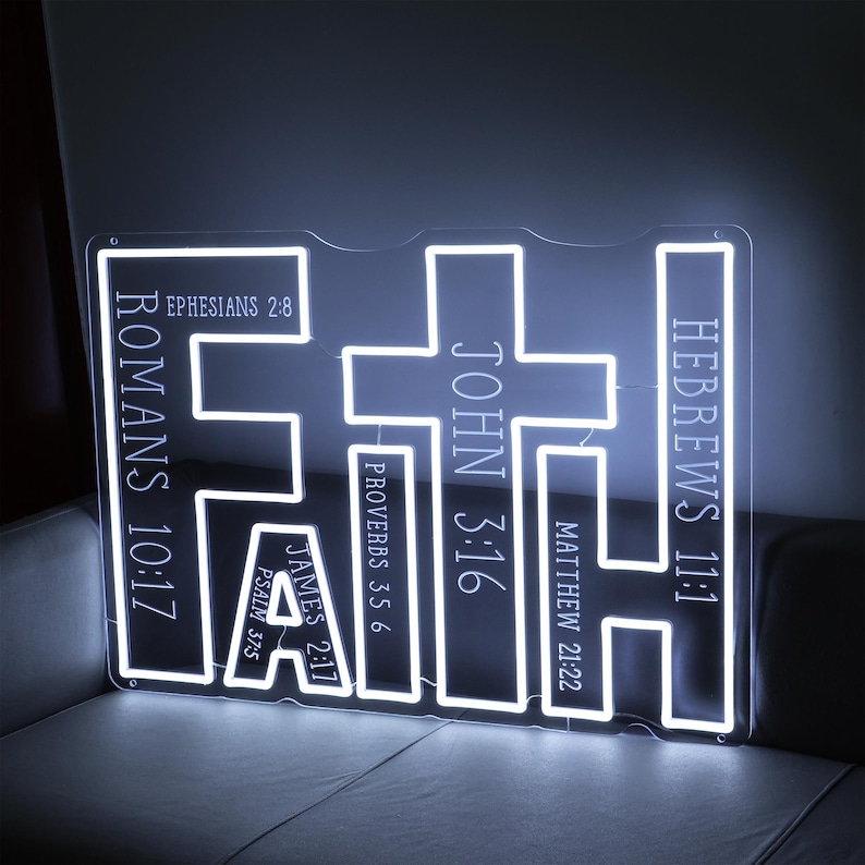 Faith Neon Sign: Religious Christian Wall Art, Mancave Decor - Etsy
