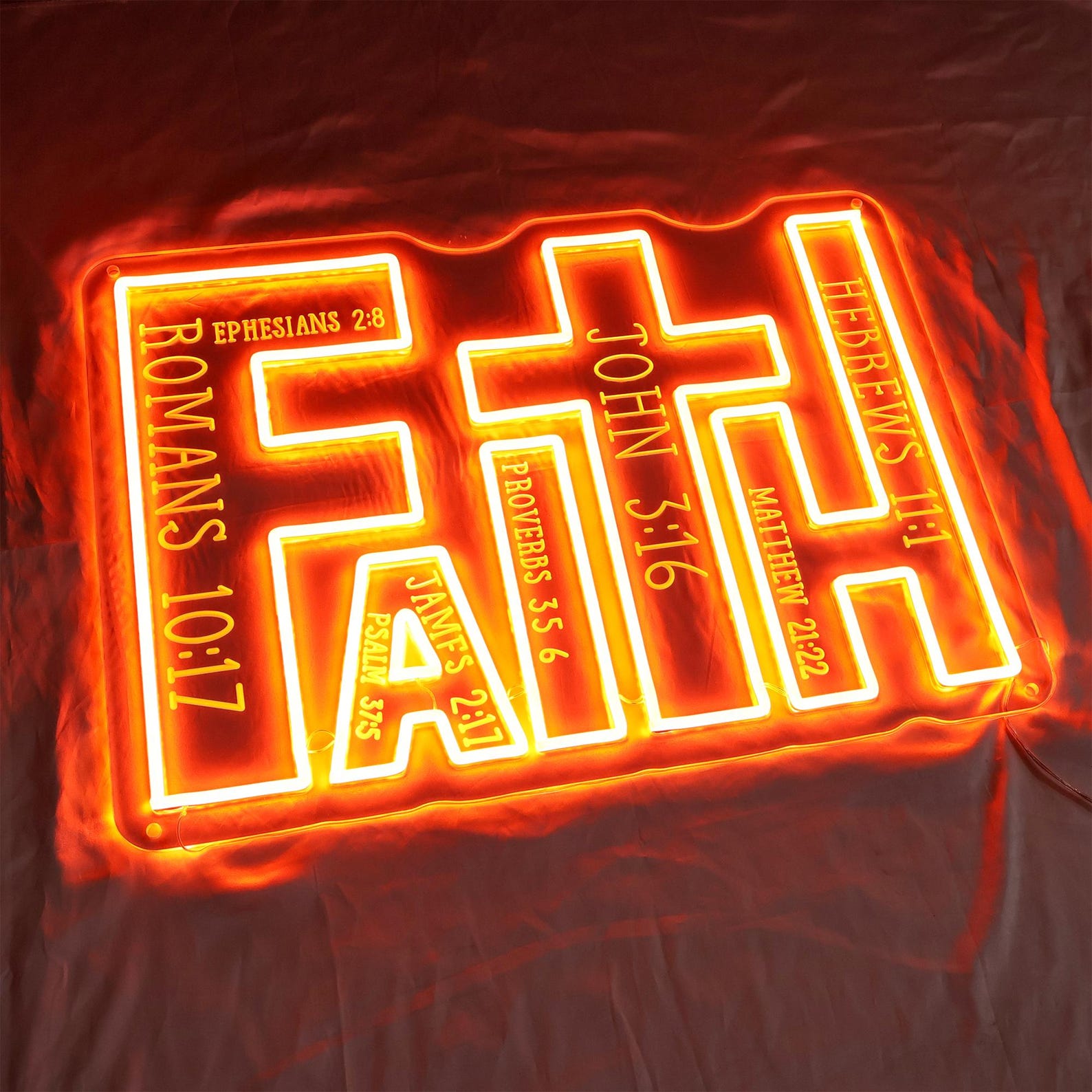 Faith Neon Sign: Religious Christian Wall Art, Mancave Decor - Etsy