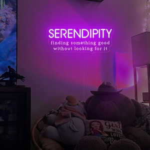 Serendipity Neon Sign: Inspirational Quote Wall Decor - Etsy