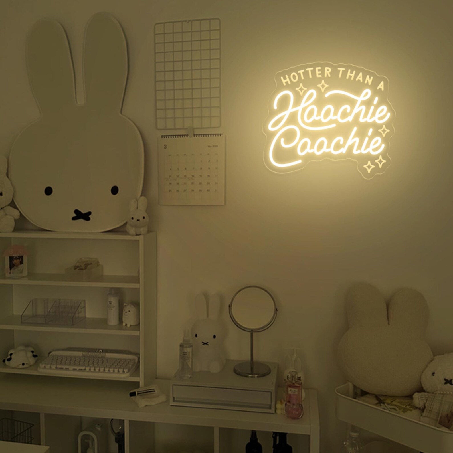 Hotter Than A Hoochie Coochie Neon Sign: 90s Country Music Decor - Etsy