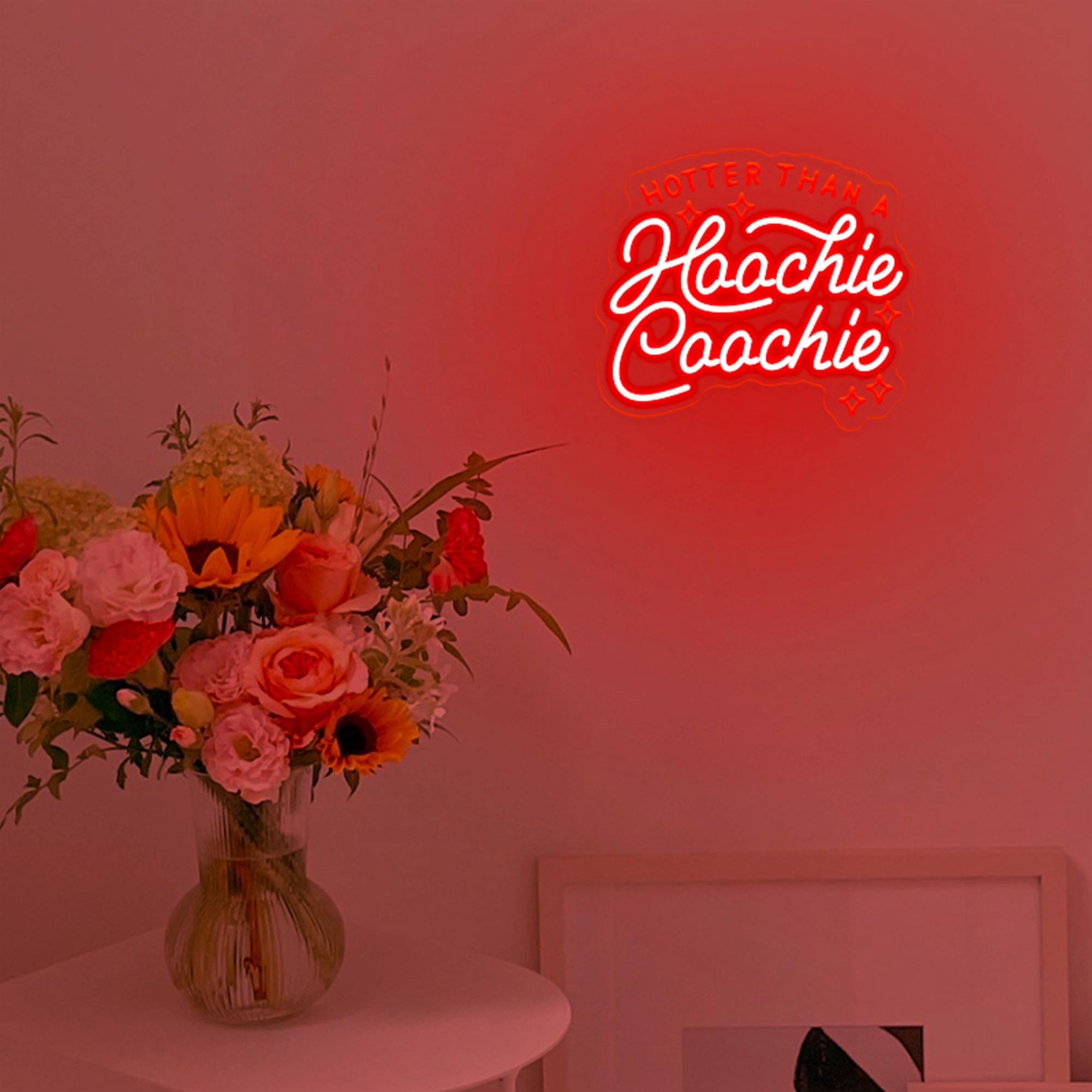 Hotter Than A Hoochie Coochie Neon Sign: 90s Country Music Decor - Etsy