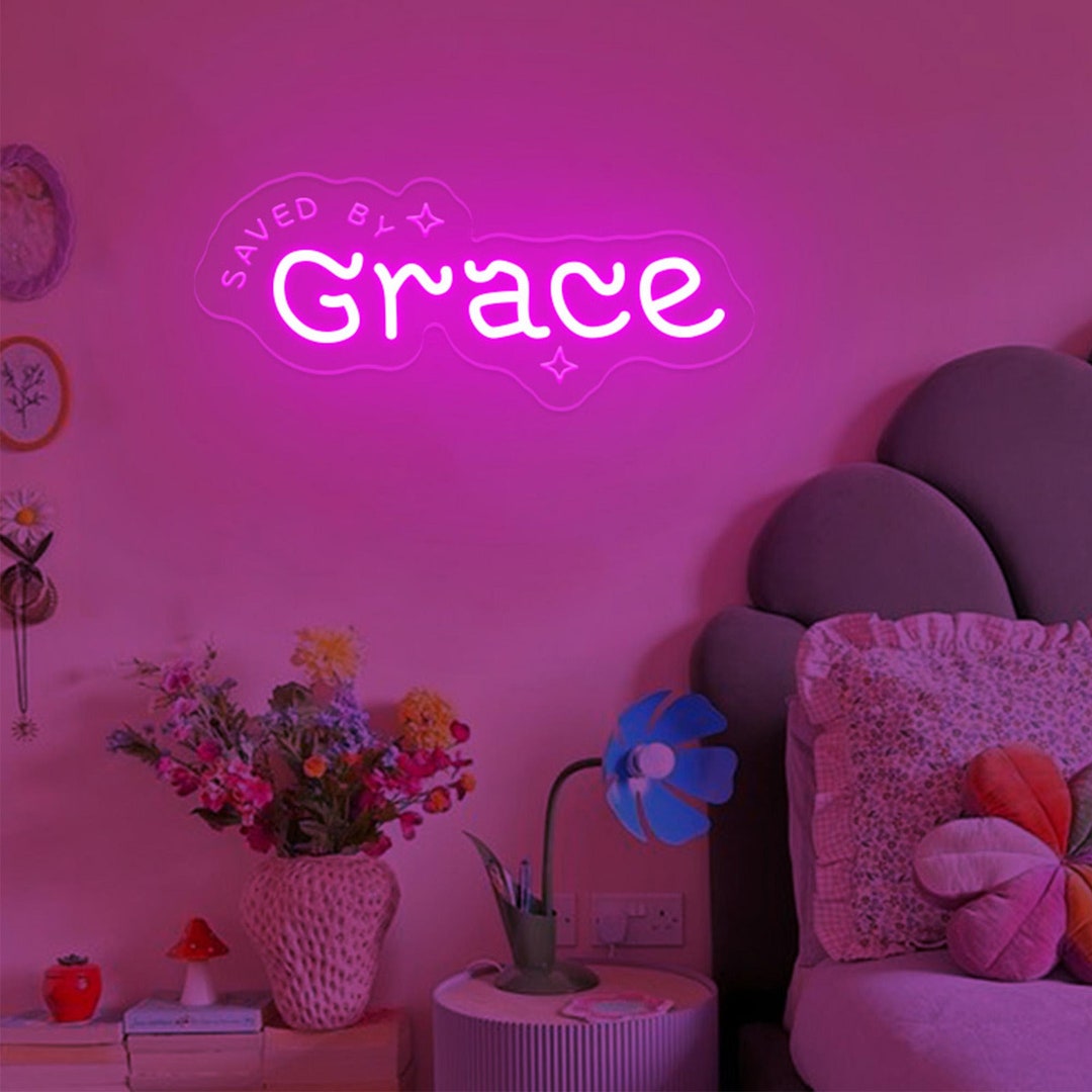 Saved by Grace Neon Sign,pink Wall Sign, You Matter Decor,christian ...