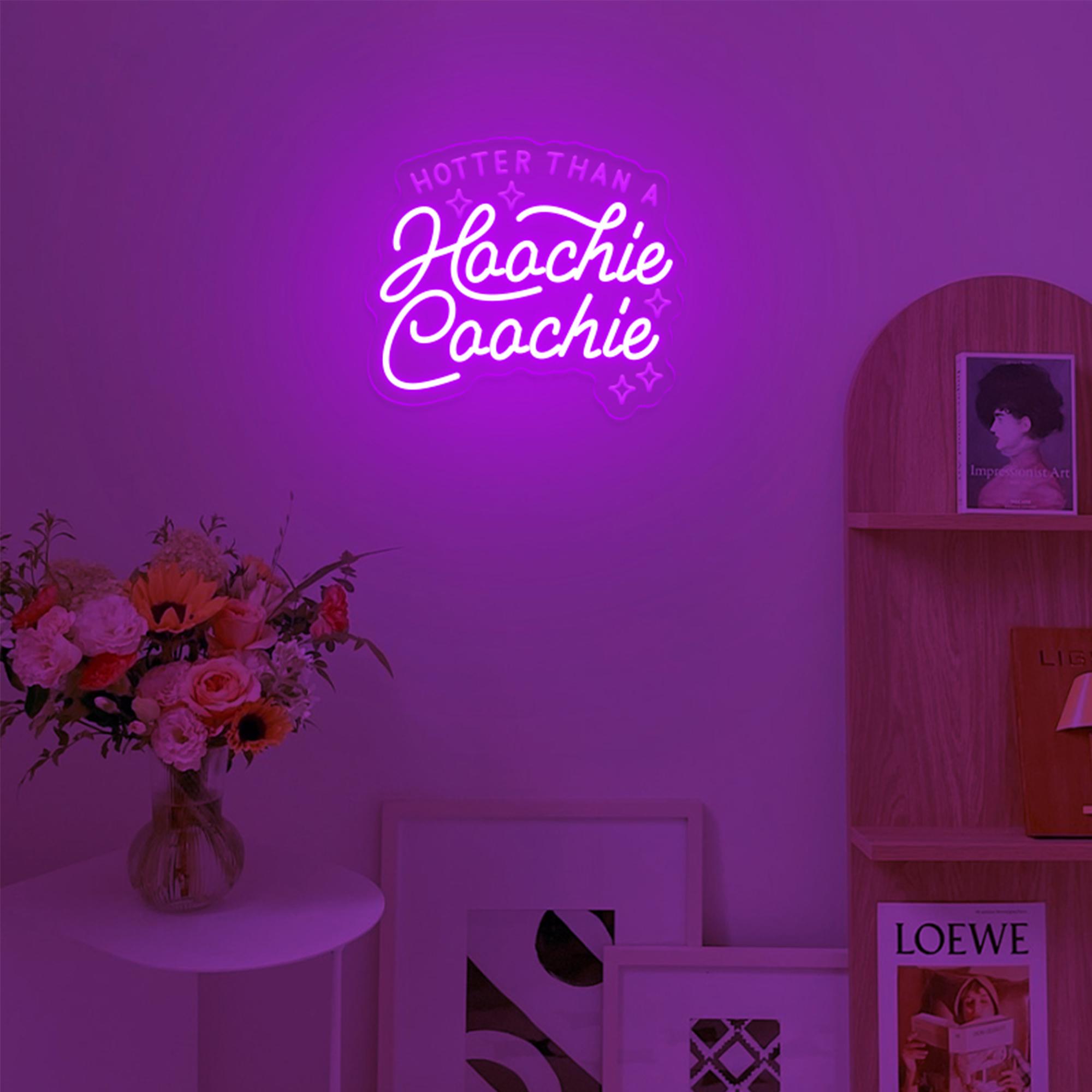 Hotter Than A Hoochie Coochie Neon Sign: 90s Country Music Decor - Etsy
