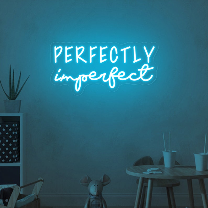Perfectly Imperfect Neon Sign,inspirational Wall Art,christian Wall ...