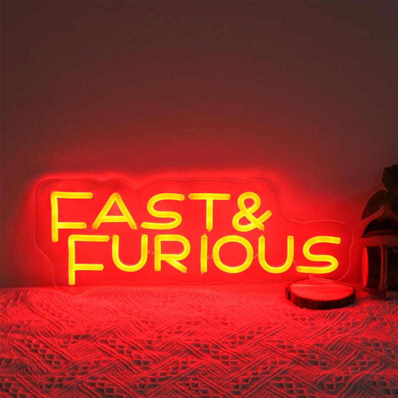 Fast and Furious Neon Sign, Fast and Furious Anniversary Wall Sign ...