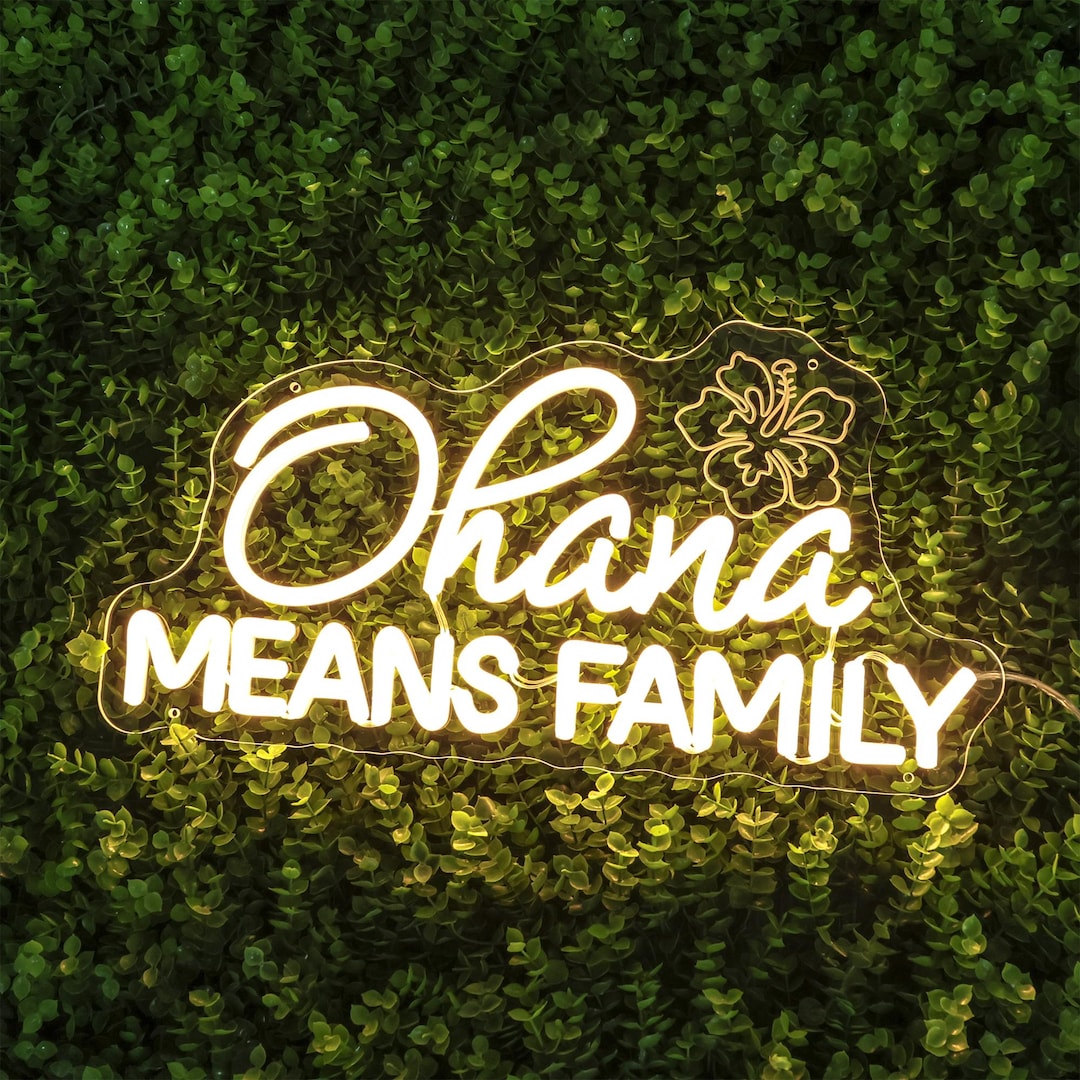 Ohana Means Family Neon Sign, Farmhouse Wall Decor, Housewarming Gift ...