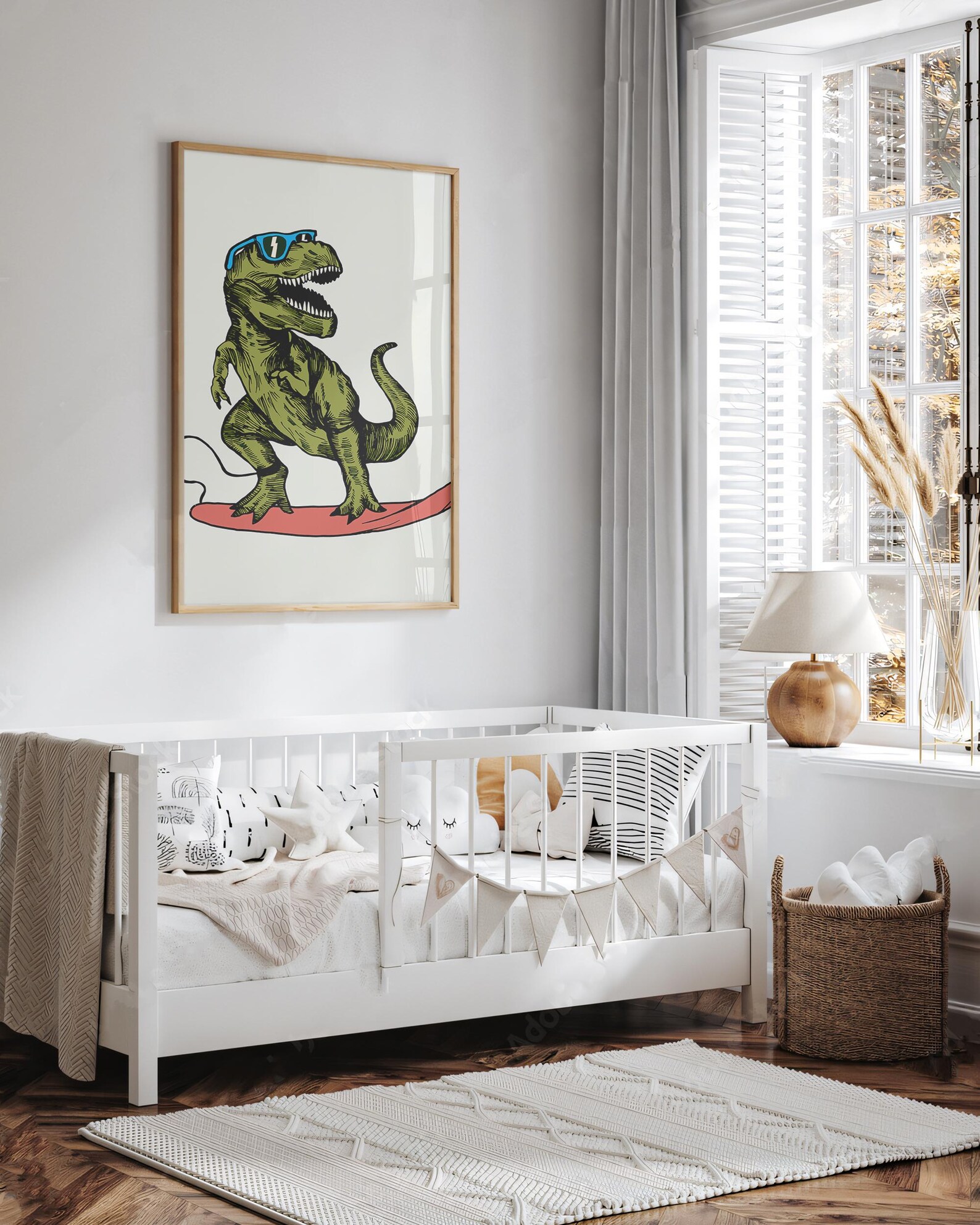 T-rex Kids Print, Dinosaurs Art for Boy Bedroom, Playroom Surf Poster ...