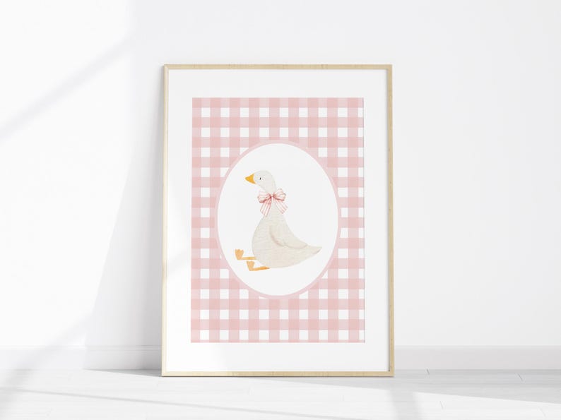 Goose Nursery Prints, Set of 2 Nursery PRINTABLE Art, Goose Bow Wall ...