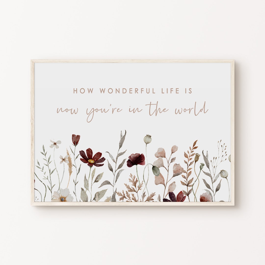Wildflower Nursery Wall Art, Boho Girl Nursery Quote Poster, Girl Room ...