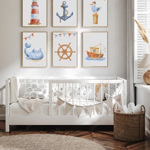 Nursery Nautical Ocean Prints, Under the Sea Kids Posters, Boy Nursery ...