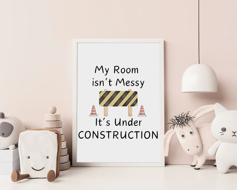 Construction Themed Nursery Prints, Printable Quote for Kids Wall Art ...