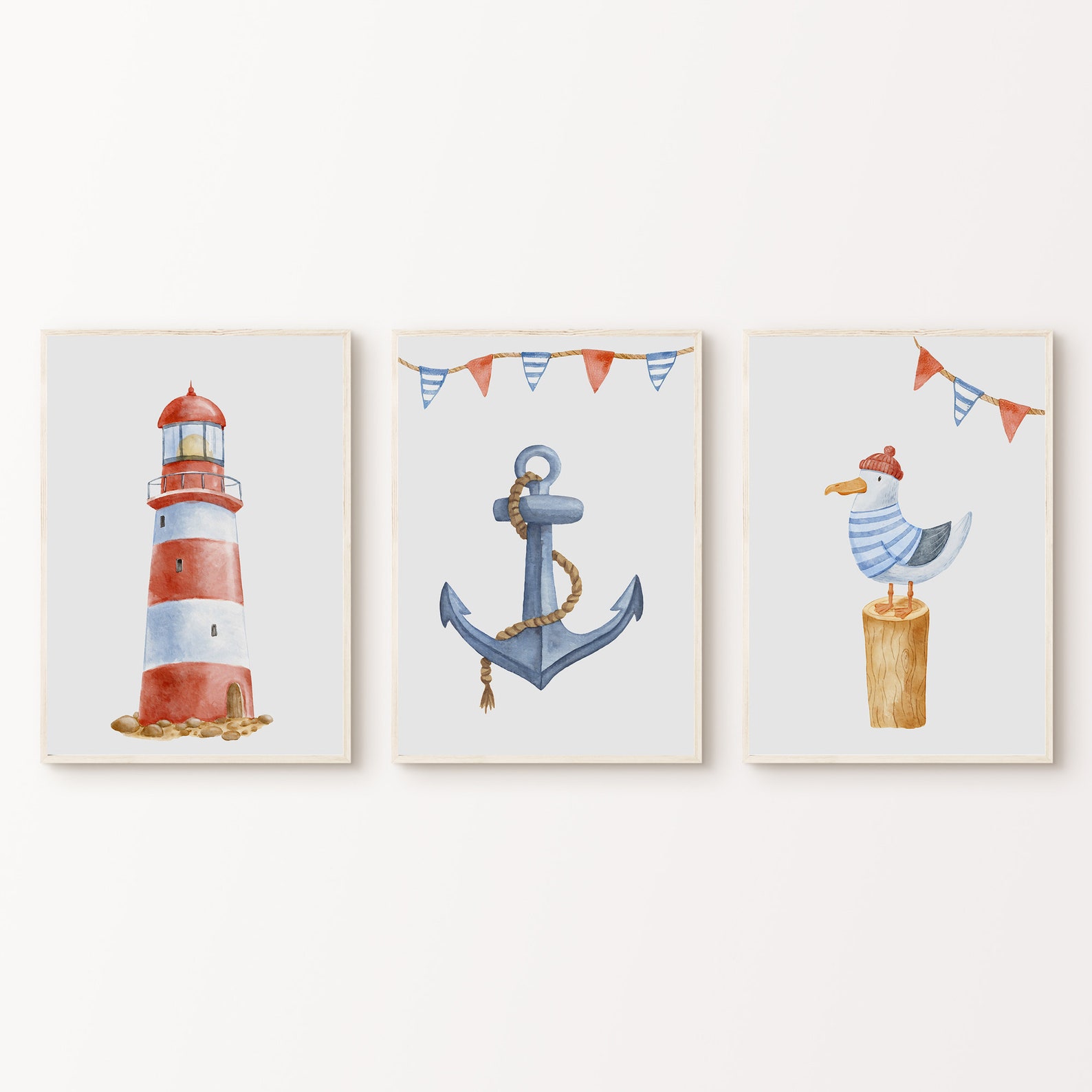 Nautical Nursery Set of 3 Prints, Under the Sea Kids Posters, Ocean Boy ...