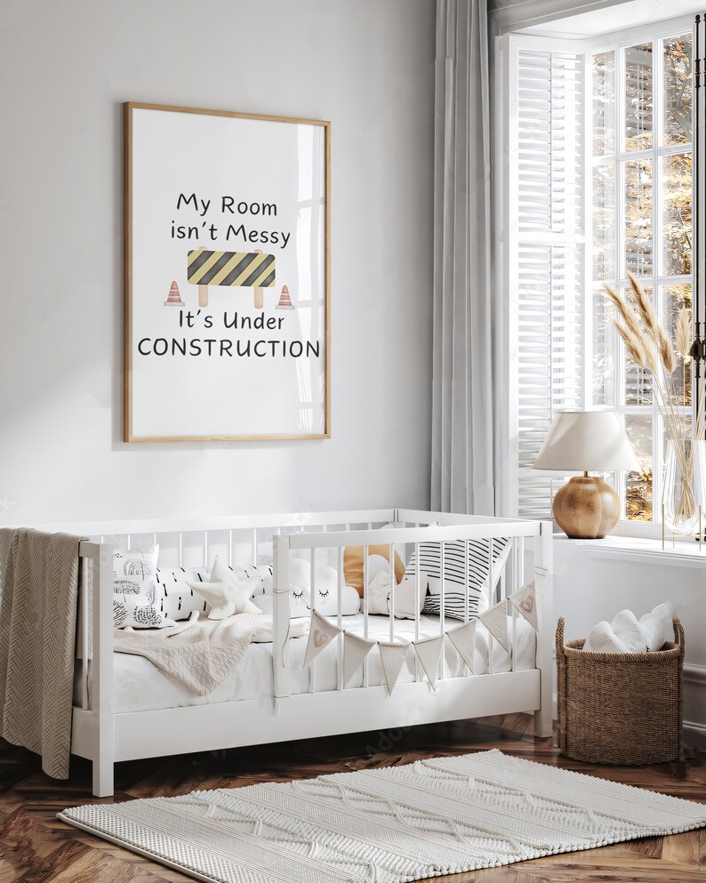 Construction Themed Nursery Prints, Printable Quote for Kids Wall Art ...