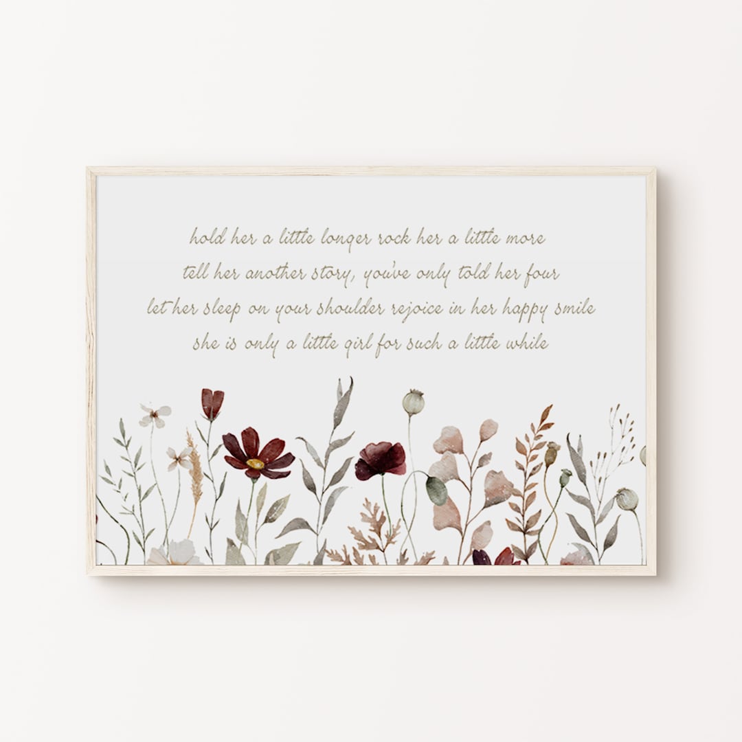 Wildflower Nursery Poem Wall Art, Boho Nursery Quote Poster, Girl Room ...