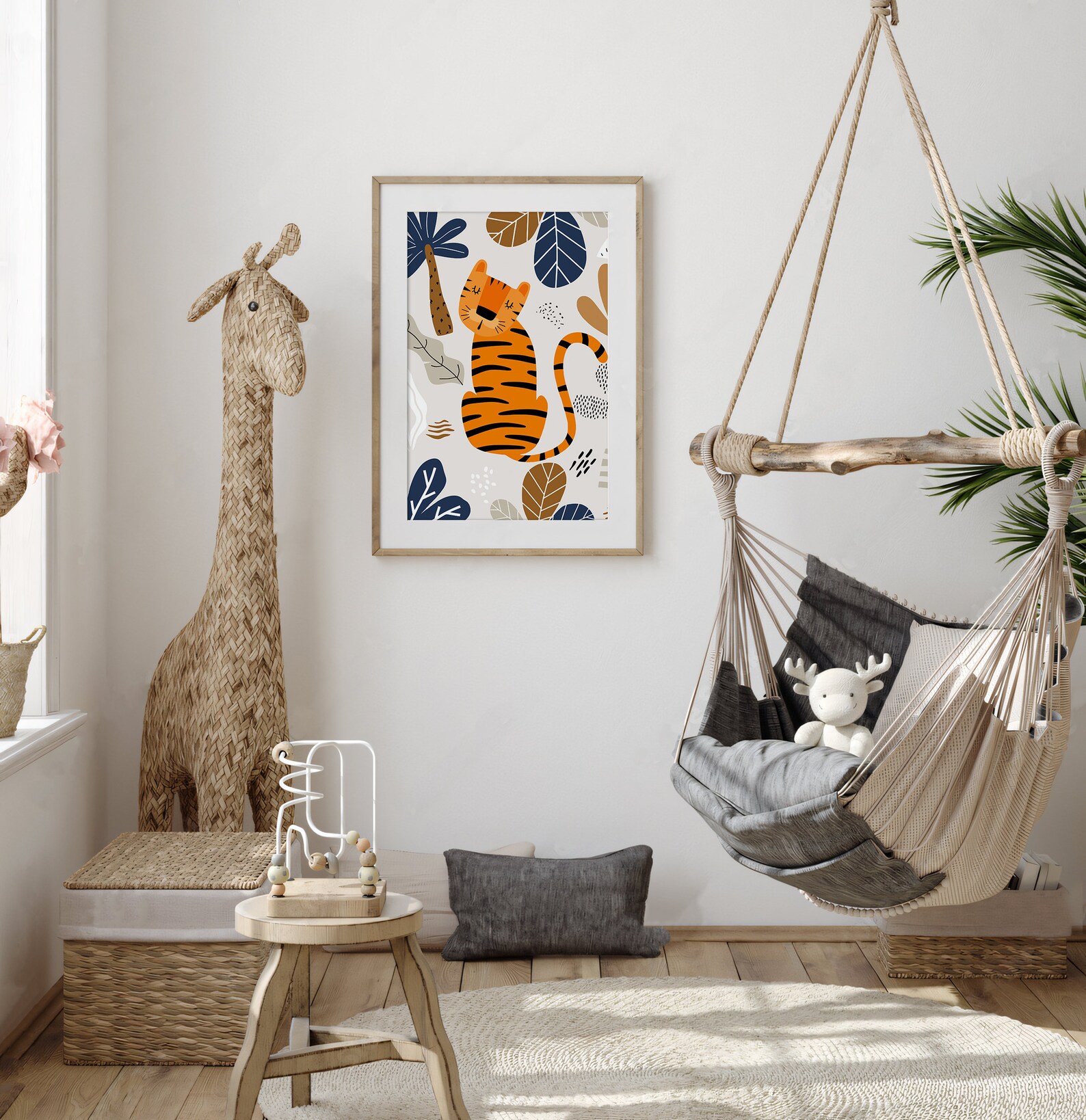 Printable Tiger Nursery Wall Art, Boho Nursery Safari Print, Boys ...