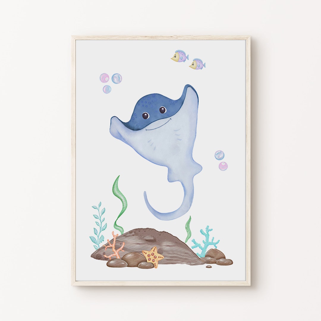 Under the Sea Nursery Printable Art, Ocean Animal Poster, Boy Nursery ...