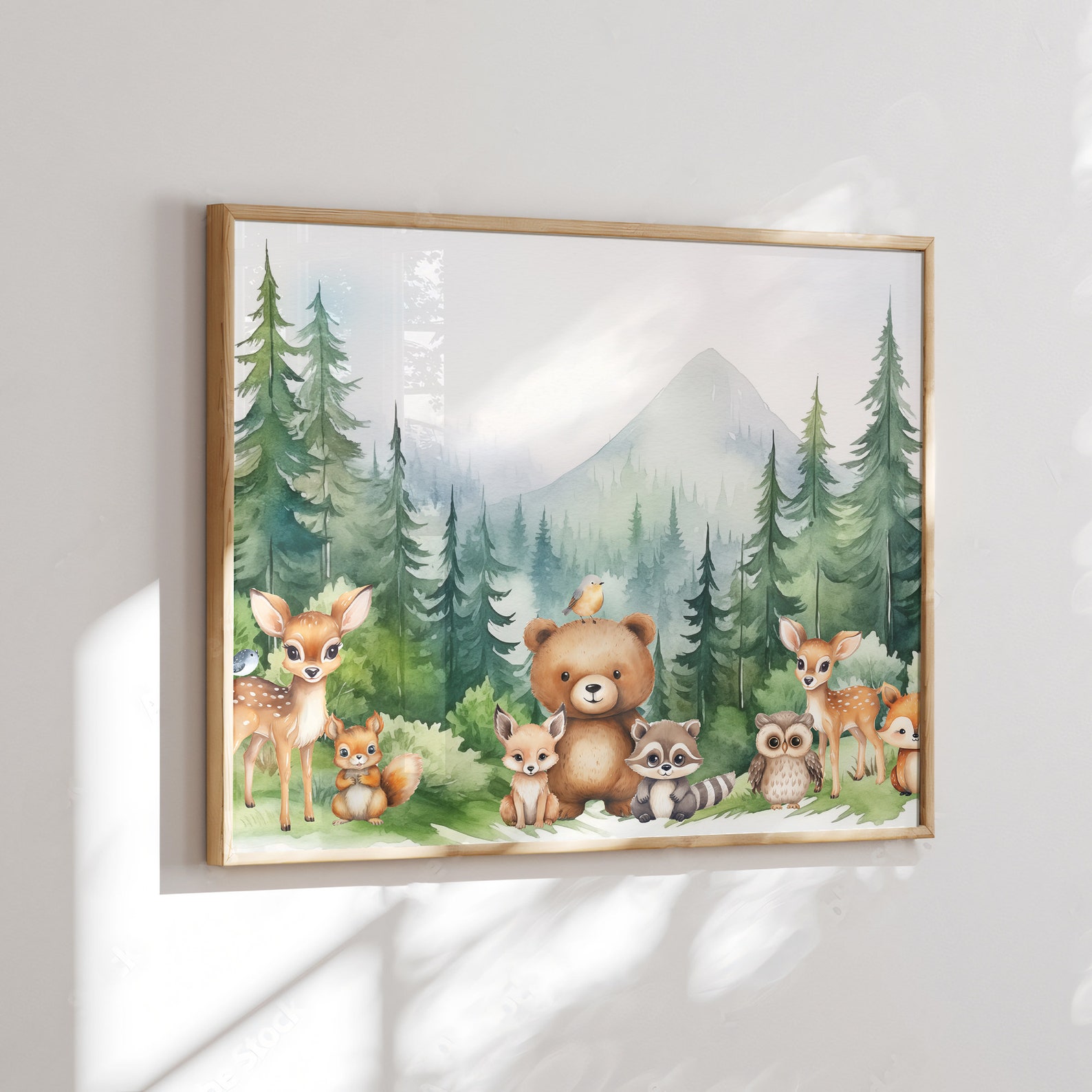 Woodland Animal Print, Nursery Printable Wall Art, Forest Baby Animal ...