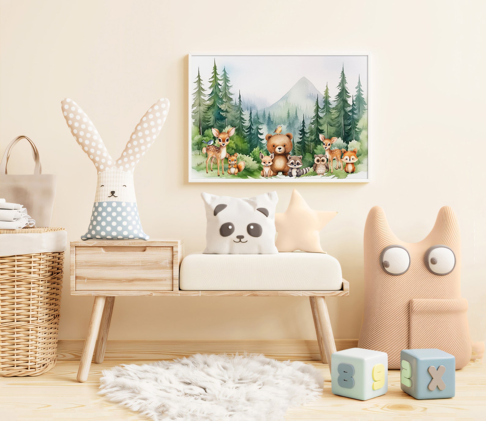 Woodland Animal Print, Nursery Printable Wall Art, Forest Baby Animal ...