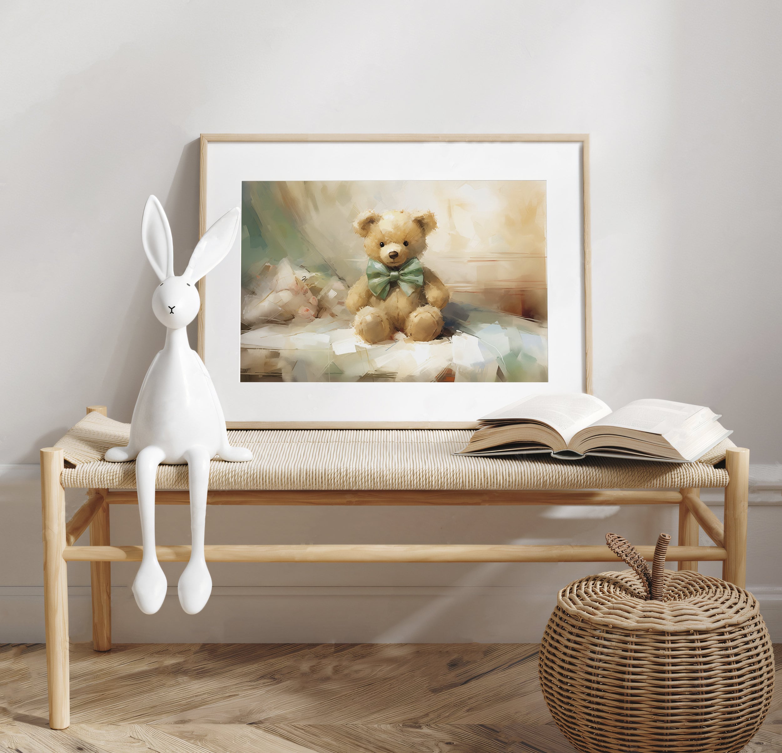 Vintage Teddy Bear Print, Bear Nursery Decor, Teddy Bear Painting ...