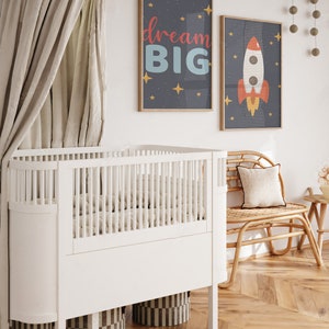 Space Nursery Set of 2 Prints, Printable Space Rocket Posters, Outer ...