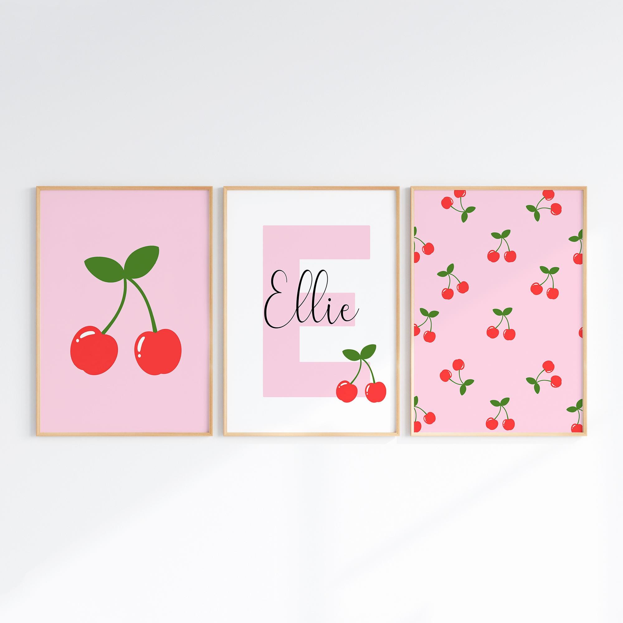 Girl Nursery Wall Art, Set of 3 Personalized Name Sign Prints ...
