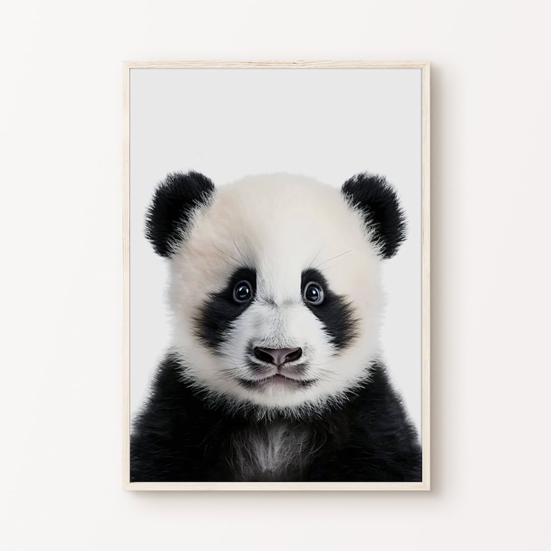 Baby Panda Bear Wall Art, Cute Animals Nursery Print, Printable Panda ...