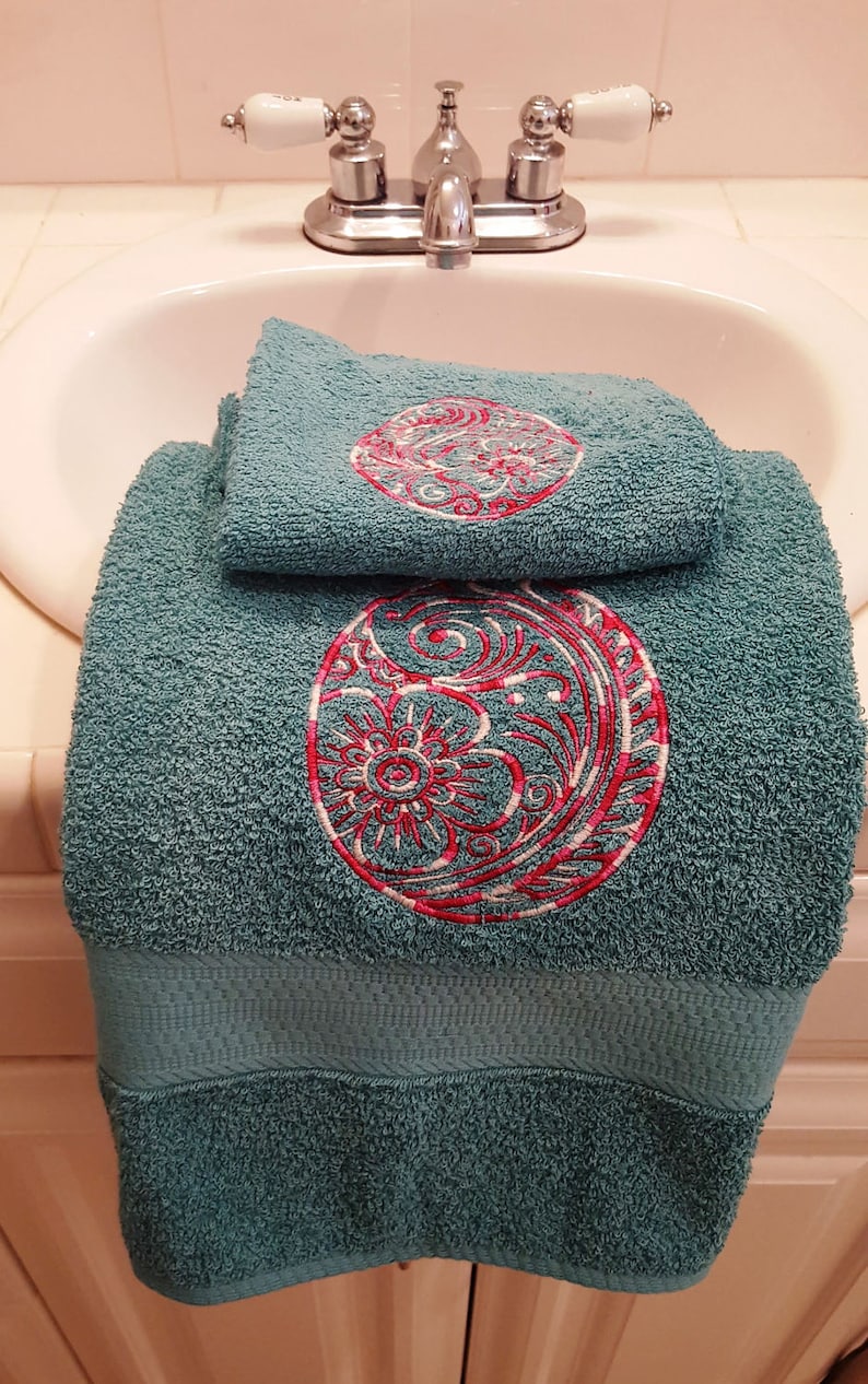 Embroidered Easter Egg Towel Set, Easter Egg Towel Set, Bath & Hand ...