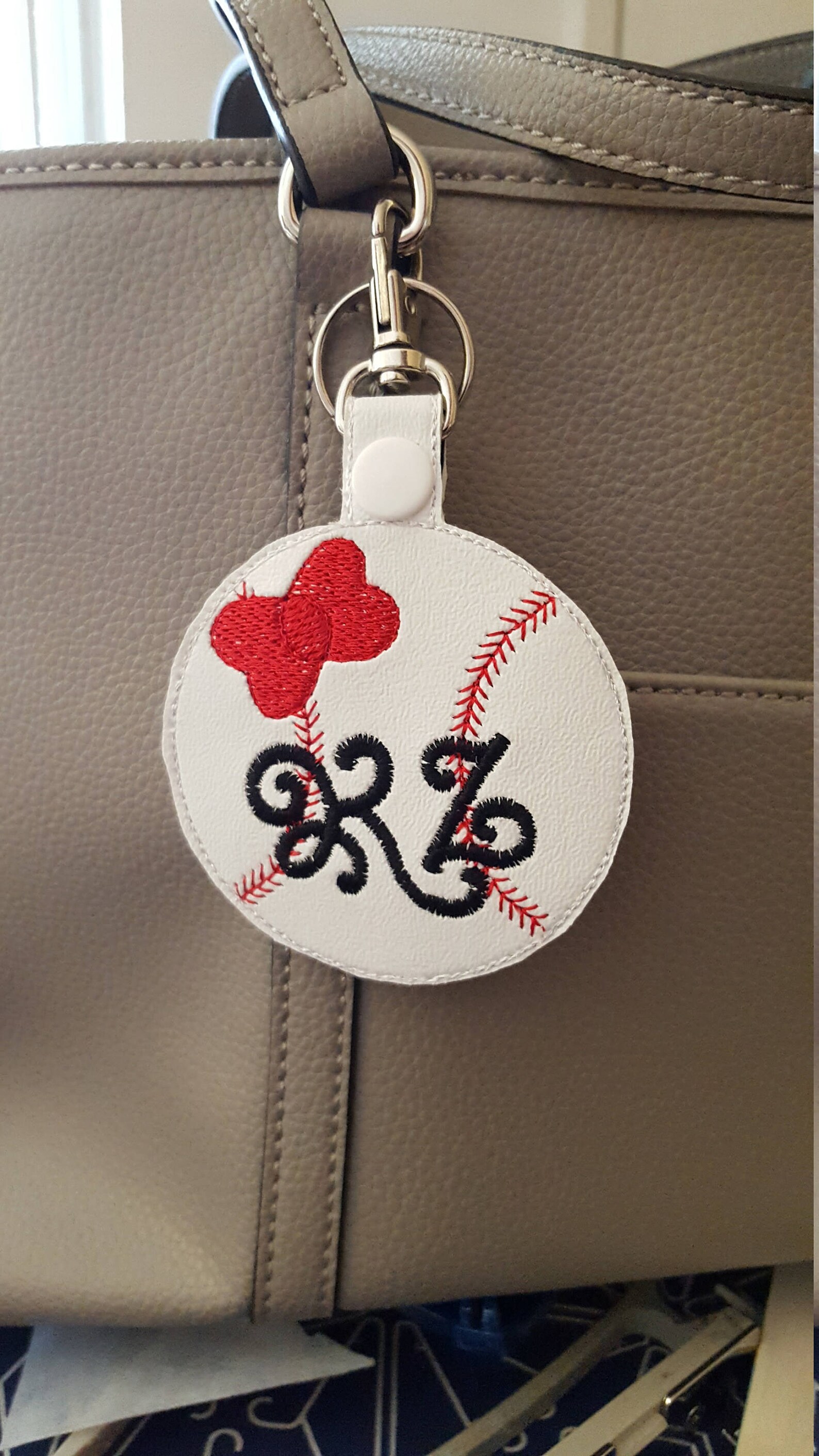 Bow Baseball Bag Tag, Personalized Bow Baseball Bag Tag, Girly Baseball ...