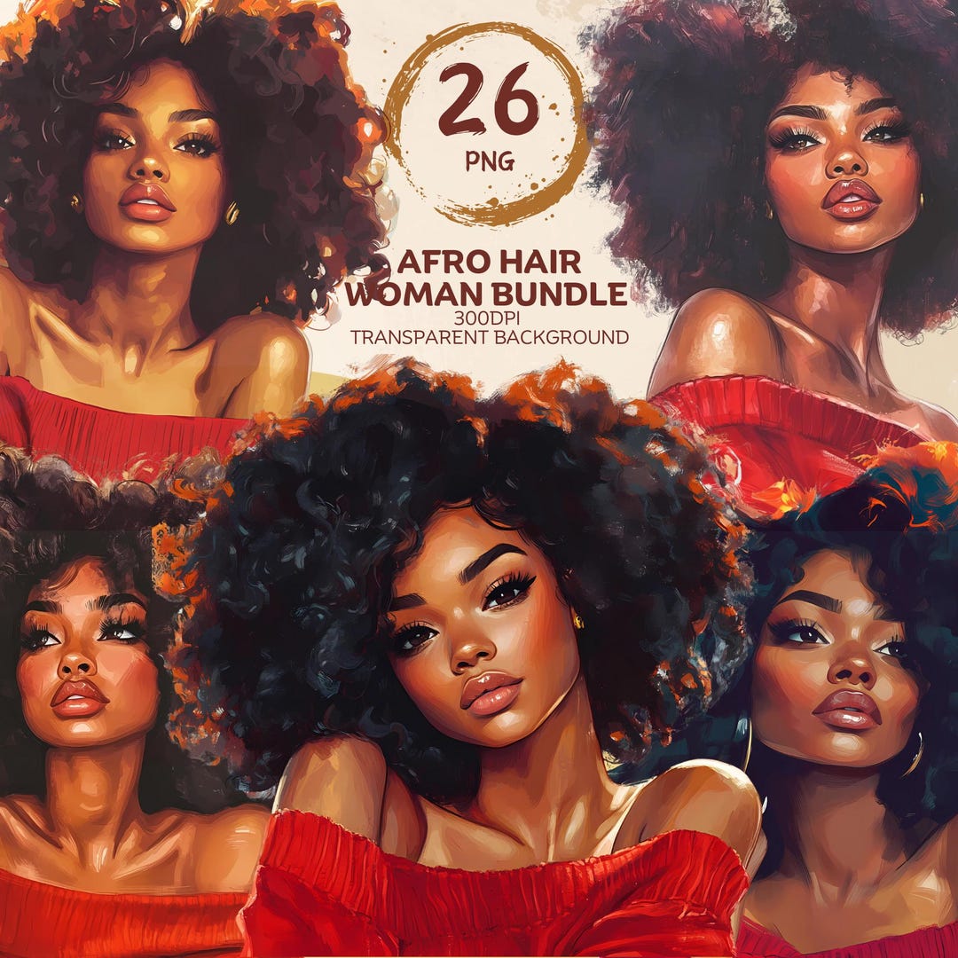 Afro Woman PNG Bundle, Sassy Black Girl Graphics (digital Download) - Etsy