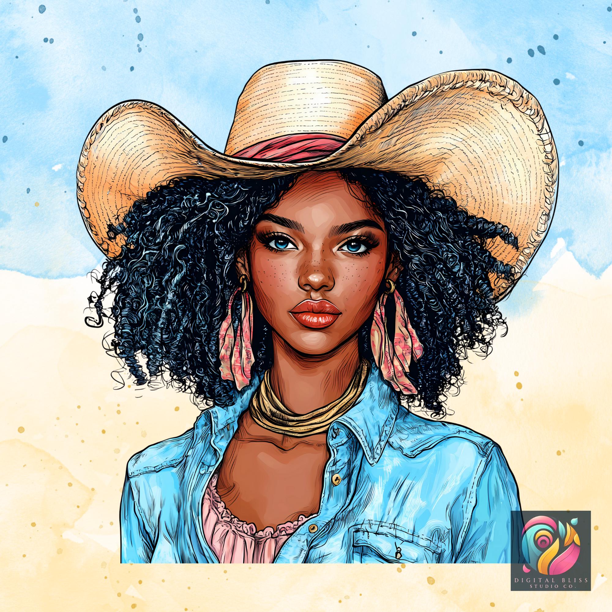 Coastal Cowgirl Black Woman Png African American Girl Afro Western ...