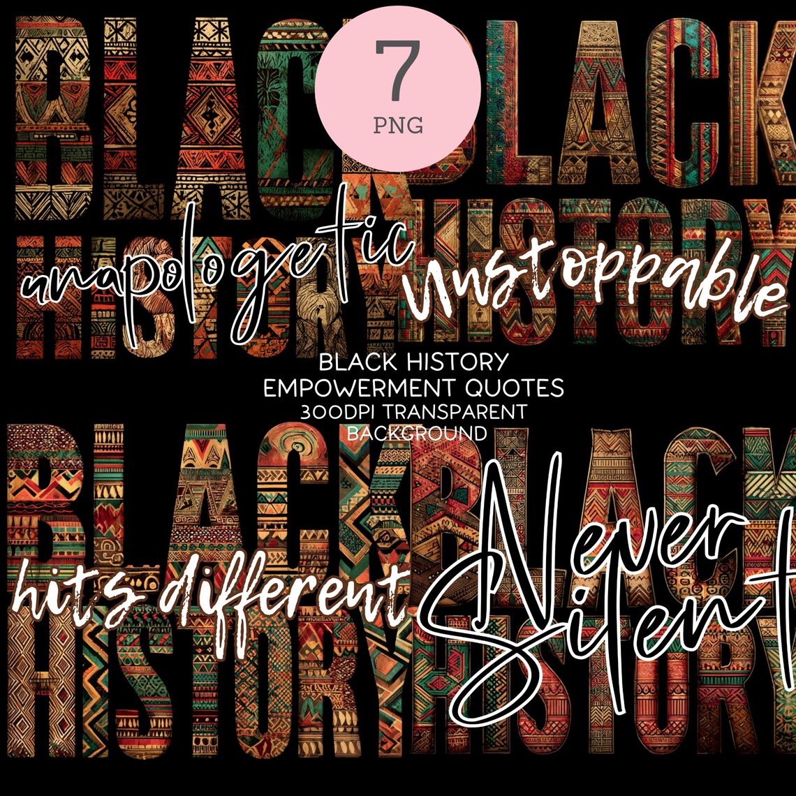 Black History Empowerment Quotes Png Bundle, Black History Month ...