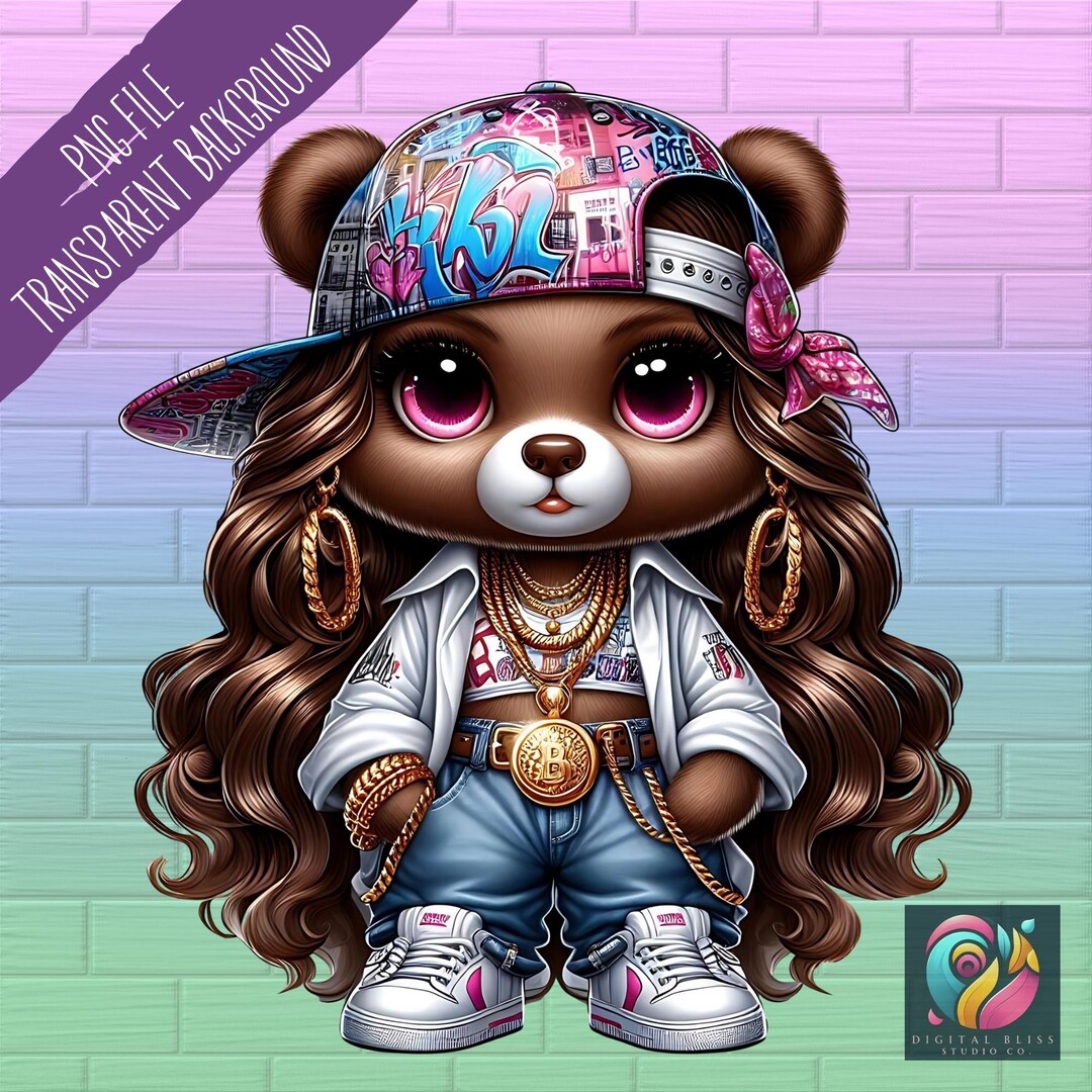 Urban Bear Png, Streetwear Png, Urban Png Designs, Hip Hop Bear Png ...