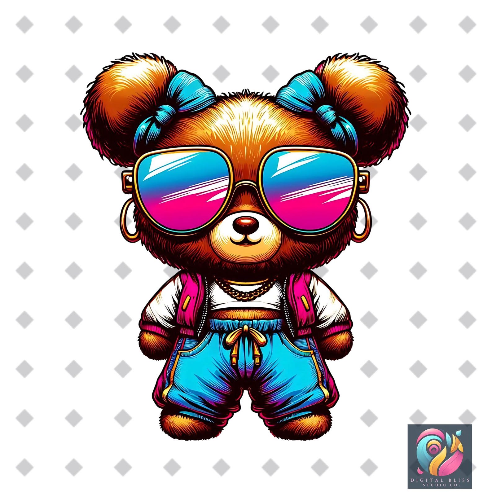 Hip Hop Bear Png Bundle, Streetwear Png, Girl Bear Png, Urban Png ...