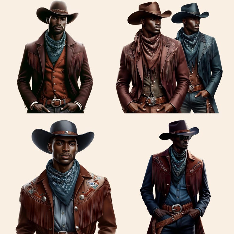Black Cowboy Western Man Png Bundle Black Boy African American Male ...