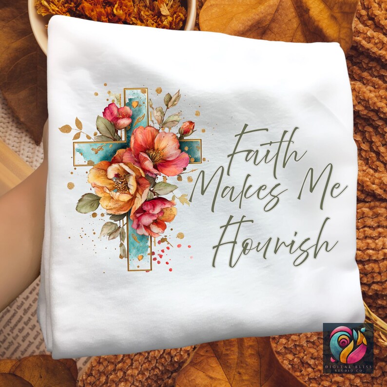 Floral Cross Motivational Png Bundle, Inspirational Positivity Cliparts ...