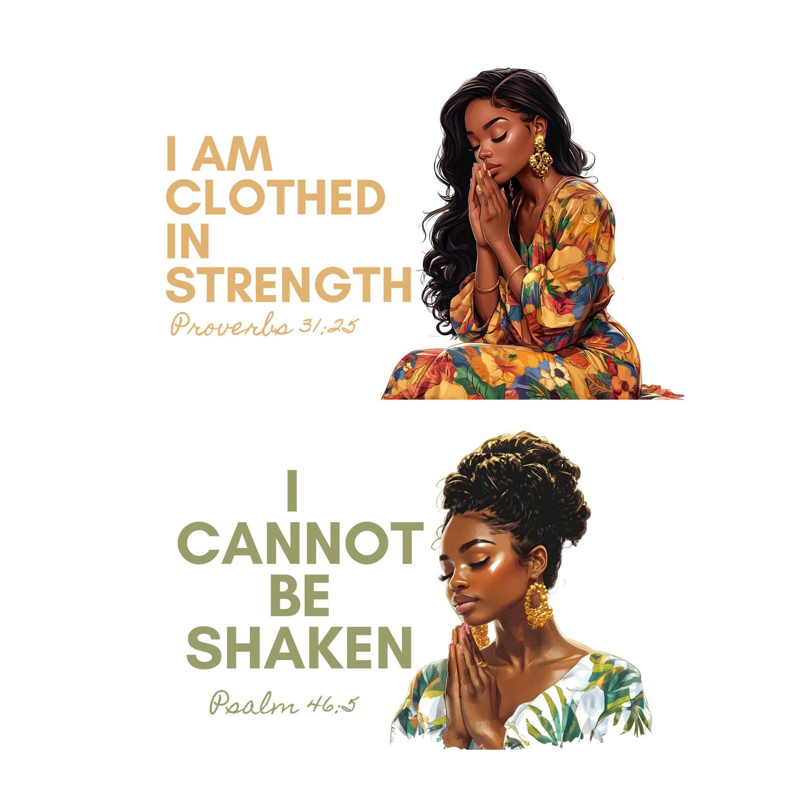 Faith Based Affirmation Black Woman Png Bundle, Affirmation Afro Women ...
