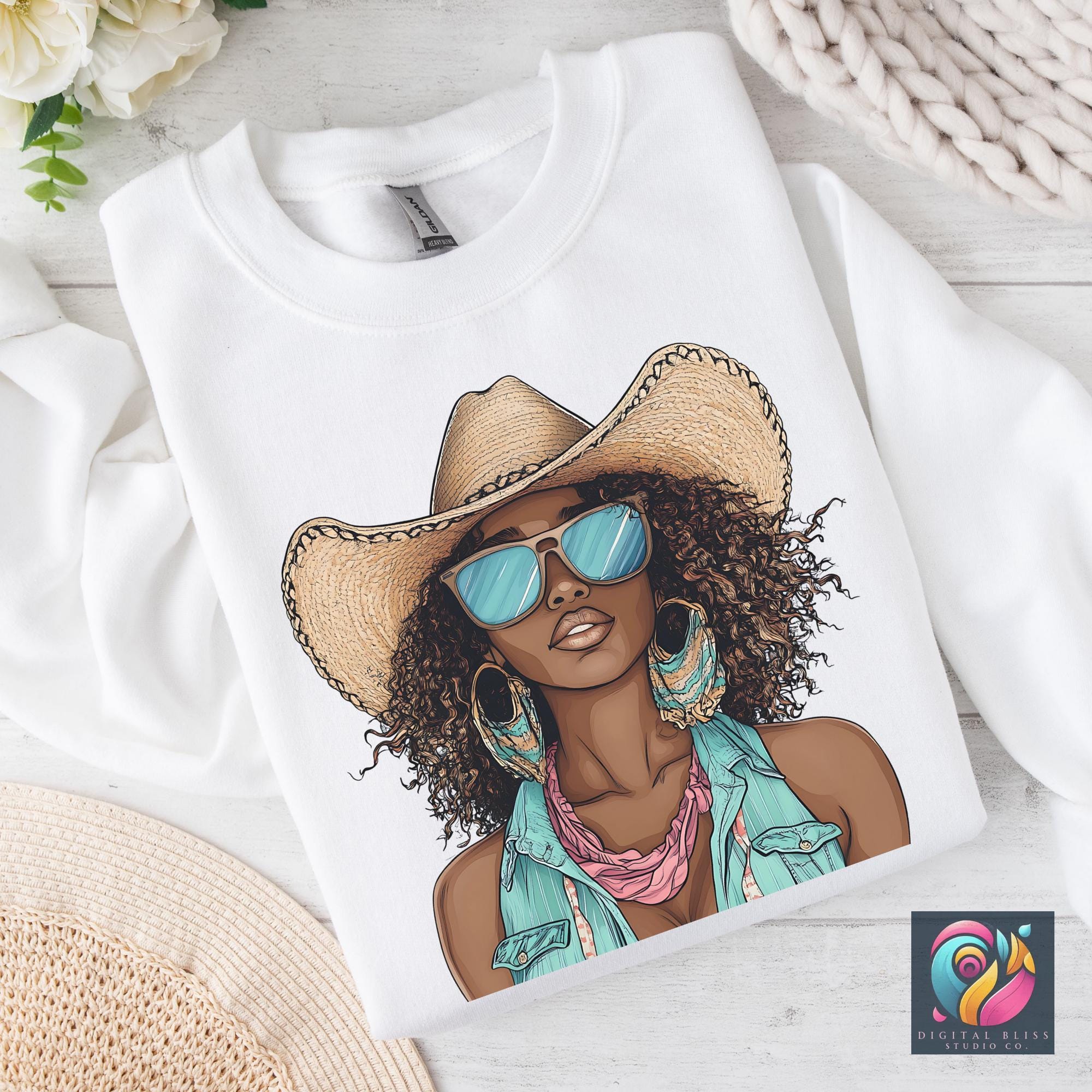 Coastal Cowgirl Black Woman Png African American Girl Afro Western ...
