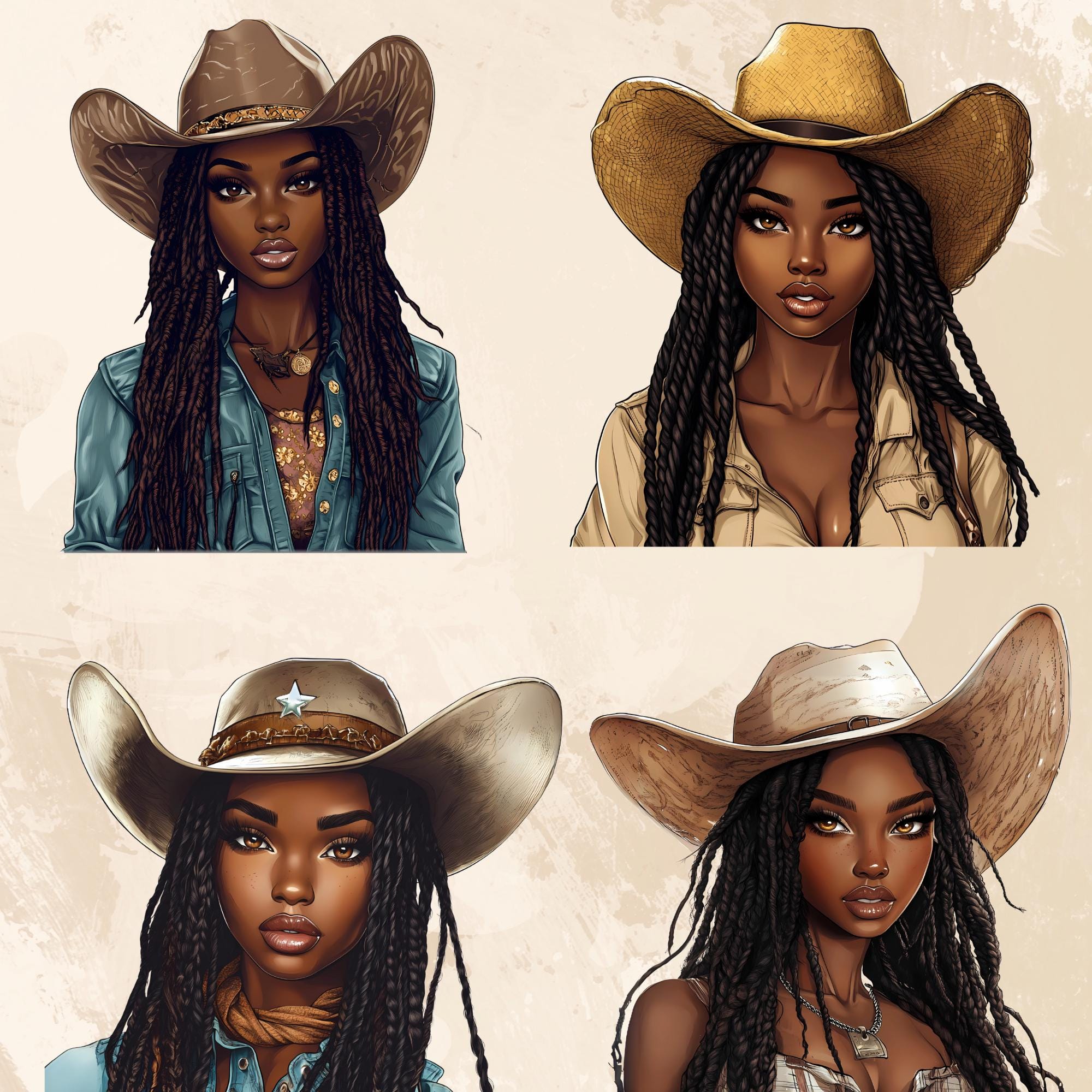 Western Black Cowgirl Png Black Woman Bundle Black Girl African ...