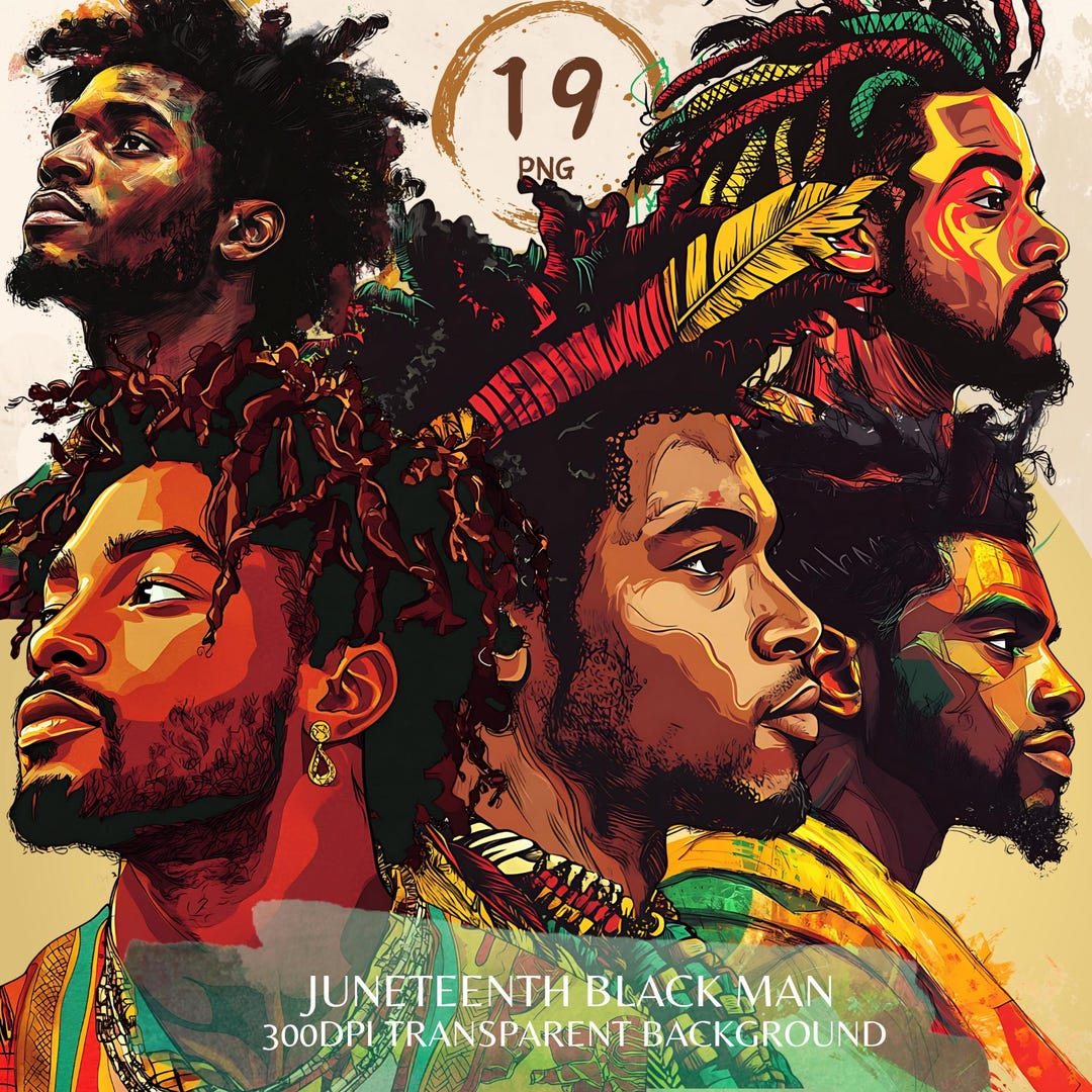 Juneteenth Black Man Bundle Png 1865 Black History Month Boy Cliparts ...