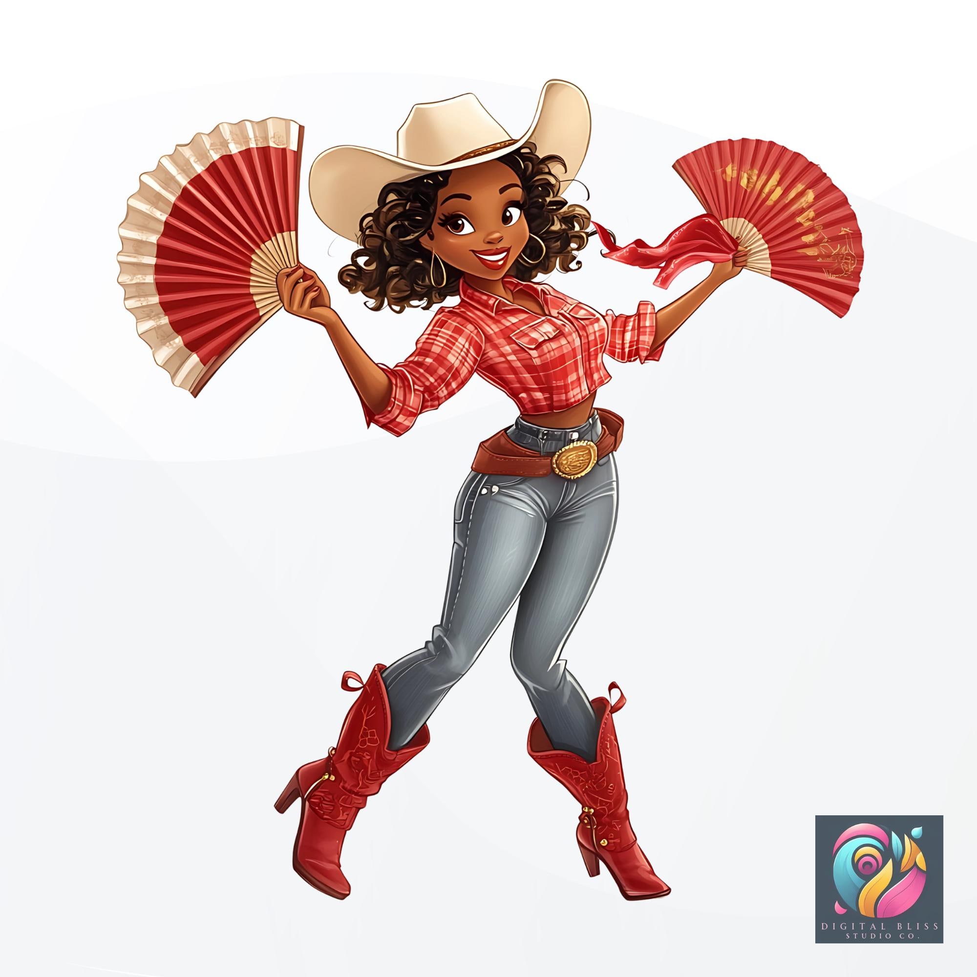 Western Black Cowgirl Line Dancing Png Black Woman Graphic Design Black ...