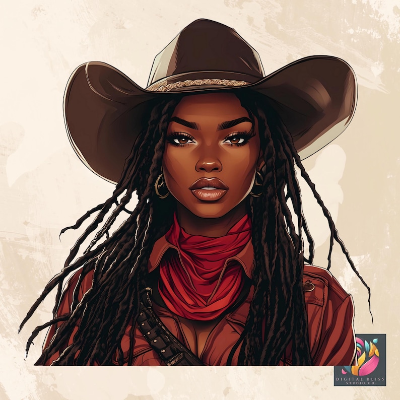 Western Black Cowgirl Png Black Woman Bundle Black Girl African ...