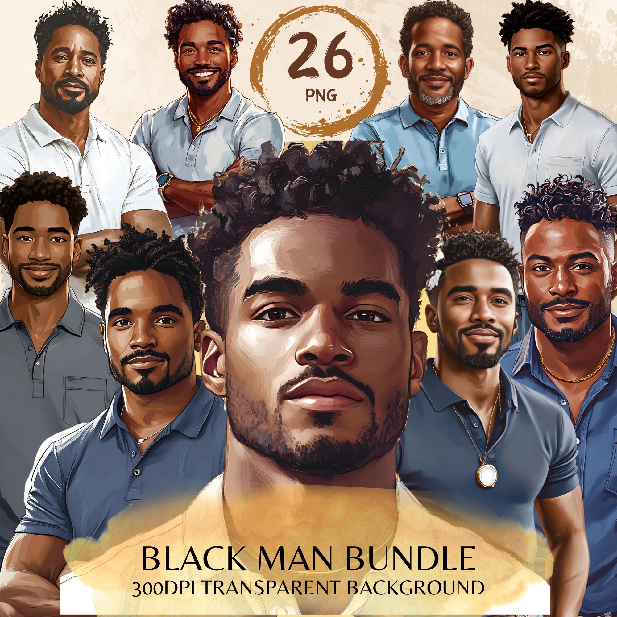 Modern Black Man Png Bundle Handsome Black Men Png Stickers Afro ...