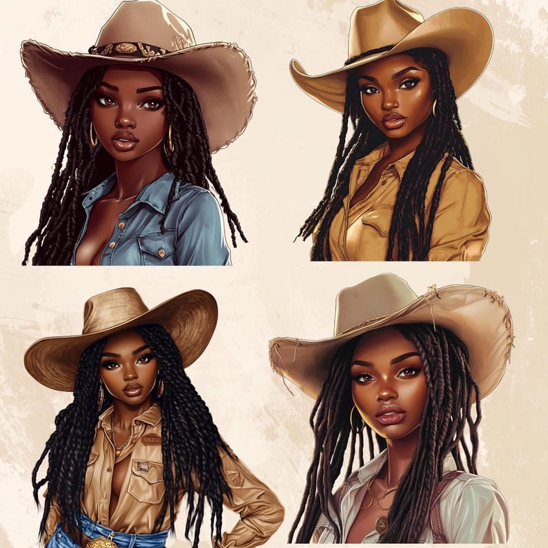 Western Black Cowgirl Png Black Woman Bundle Black Girl African ...