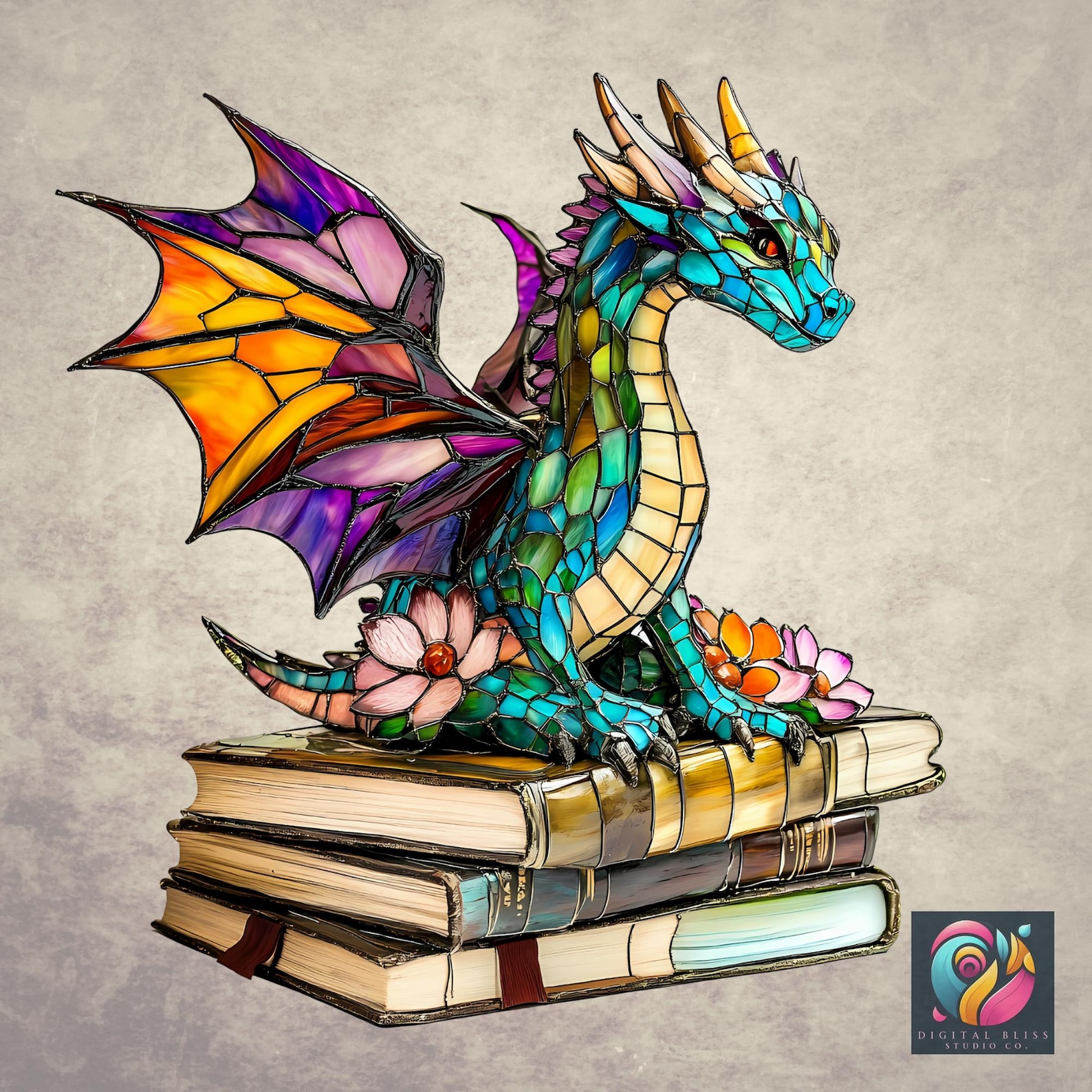 Fantasy Dragon Book Png, Fairytale Dragon Castle, Stained Glass Dragon ...