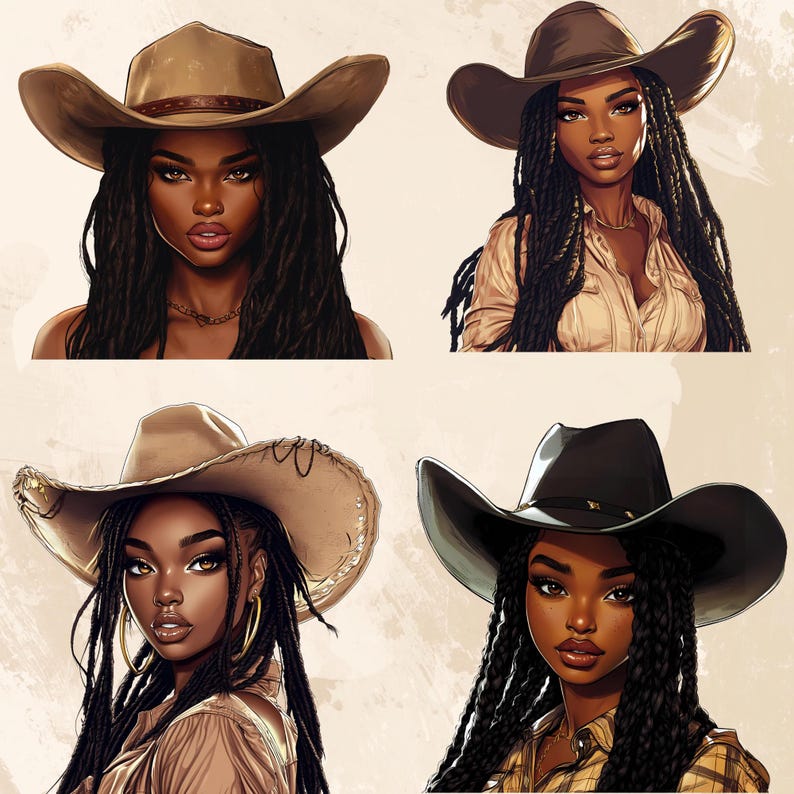 Western Black Cowgirl Png Black Woman Bundle Black Girl African ...