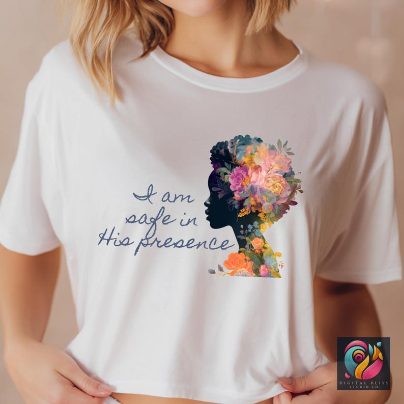 Affirmation Faith Based Floral Black Woman Png Bundle, Afro Women ...